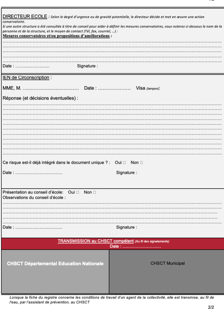 Remplir une fiche du Registre de Santé et Sécurité au Travail (RSST ...